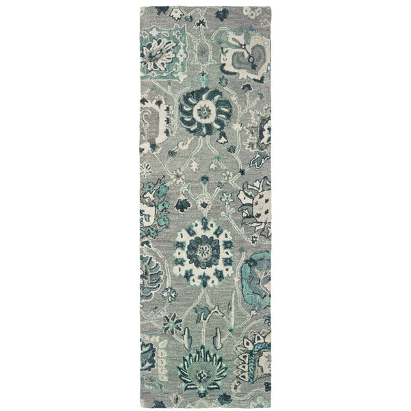 Oriental Weavers Zahra 75508 Grey/Blue Rectangle Indoor Runner - US RUG ...